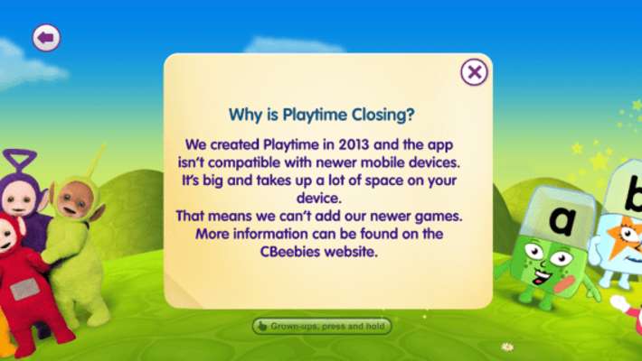 BBC CBeebies Playtime online game with UptoPlay