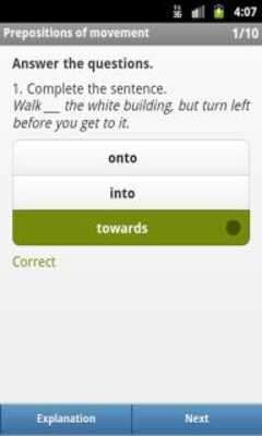 Prepositions Lite online game with UptoPlay