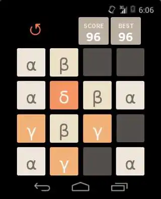 2048 Greek alphabet online game with UptoPlay