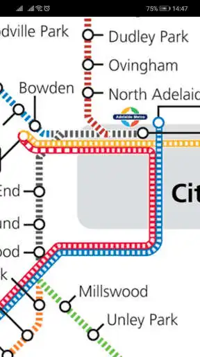 Adelaide Rail & Tram Map online game with UptoPlay