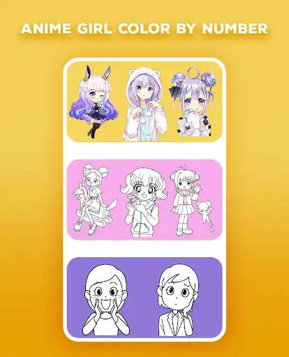 Anime Girl Color by Number - Anime Coloring Book online game with UptoPlay