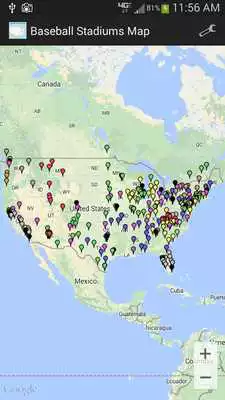 Baseball Stadiums Map online game with UptoPlay