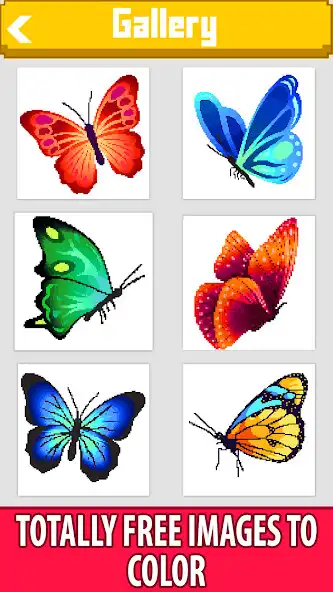 Butterfly Pixel Art Color Draw online game with UptoPlay