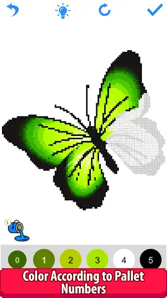 Butterfly Pixel Art Color Draw online game with UptoPlay
