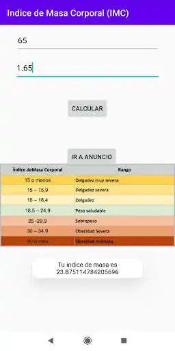 Calcular Indice de Masa Corporal IMC online game with UptoPlay