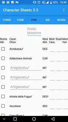 Character Sheet DnD 3.5 online game with UptoPlay