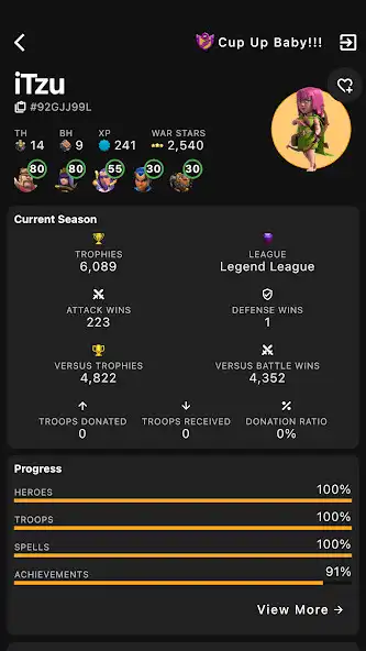 Clash of Stats for Clash of Cl online game with UptoPlay