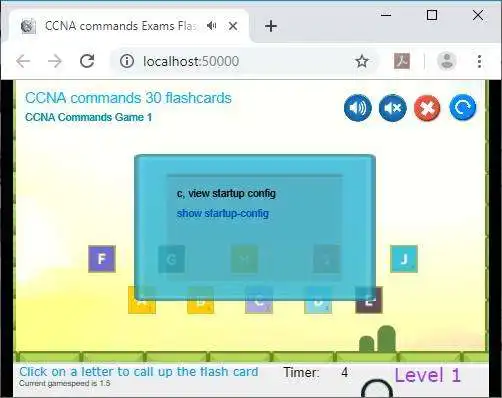 CramFLASH CCNA router commands flashcards online game with UptoPlay