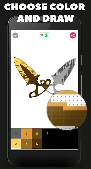 CS:GO Pixel Art - Color By Number online game with UptoPlay