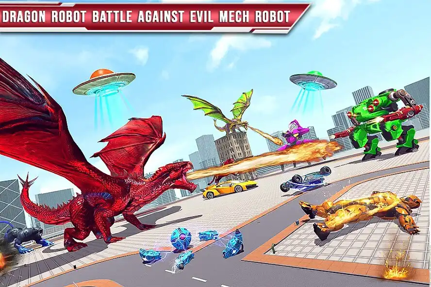 Dragon Battle - Robot Car Game online game with UptoPlay