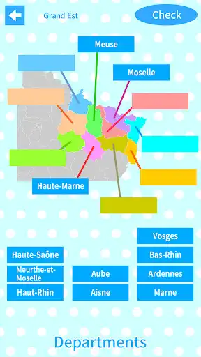 France Regions & Departments Map Quiz online game with UptoPlay