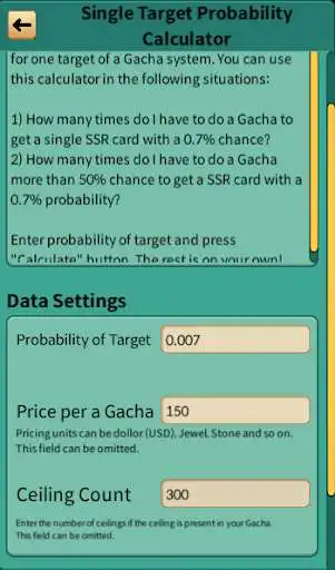 Gacha Probability Calculator online game with UptoPlay
