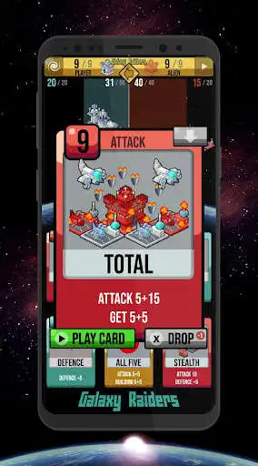 Galaxy Raiders Cards - offline space card game online game with UptoPlay