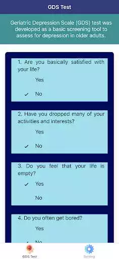 Geriatric Depression Test - Self Harm Tracker online game with UptoPlay
