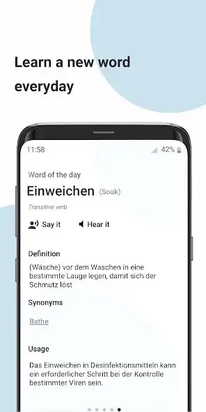 German word of the day - Daily German Vocabulary online game with UptoPlay