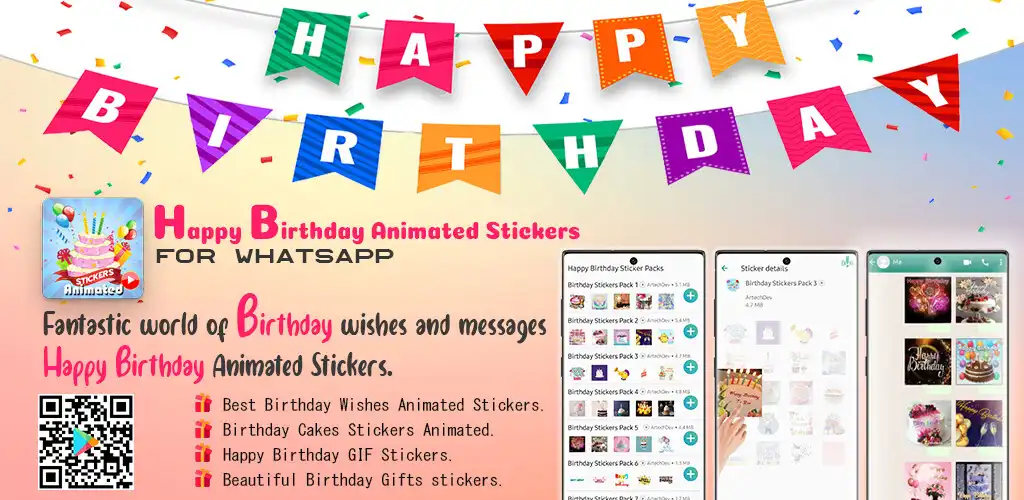 Happy Birthday Animated Stickers For WhatsApp online game with UptoPlay