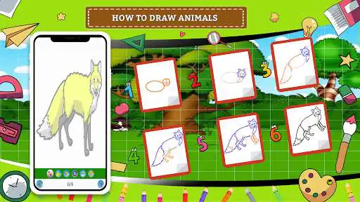 How To Draw Animals Characters Step By Step online game with UptoPlay