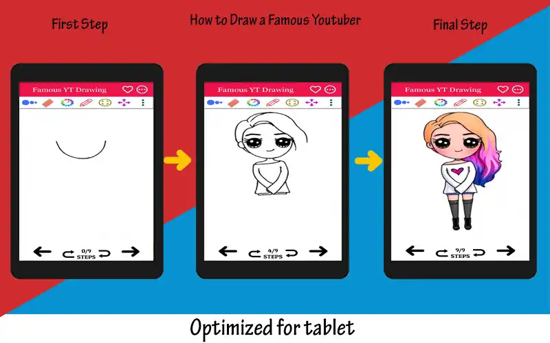 How to Draw Famous Youtubers Step by Step online game with UptoPlay