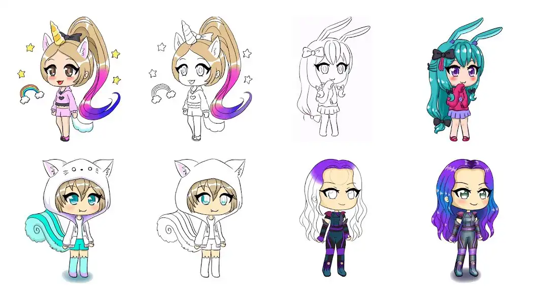 How to draw gacha life easy online game with UptoPlay