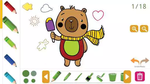 Kids paint coloring game online game with UptoPlay