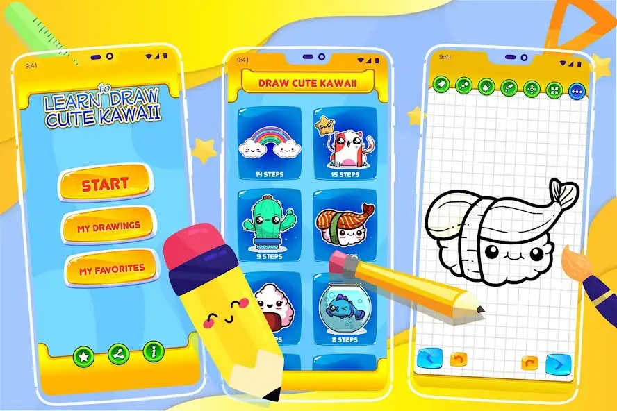 Learn How to Draw Kawaii Characters online game with UptoPlay