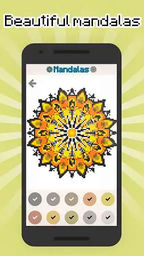 Mandalas color by number - Mandala pixel art online game with UptoPlay