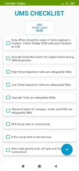 Marine UMS checklist online game with UptoPlay