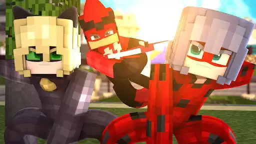 Miraculous Lady Bug Super Cat mod for Minecraft online game with UptoPlay