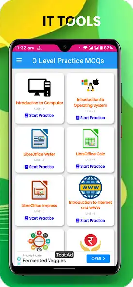O Level Practice MCQs online game with UptoPlay