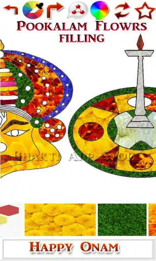 Onam Greetings Pookalam Colouring-Filling online game with UptoPlay