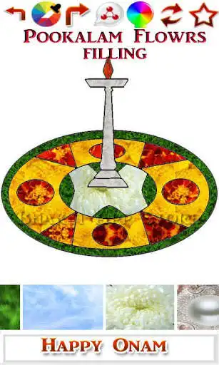 Onam Greetings Pookalam Colouring-Filling online game with UptoPlay