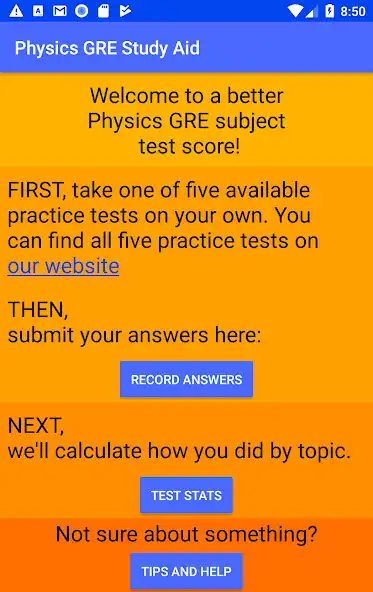Physics GRE Study Aid online game with UptoPlay