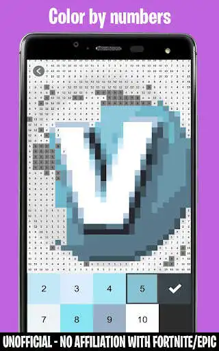Pixels of Fortnite: Color by Numbers Art Game online game with UptoPlay