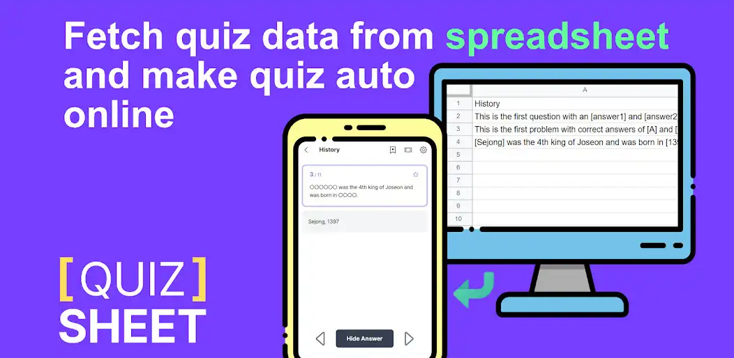 QUIZSHEET from Spreadsheet online game with UptoPlay