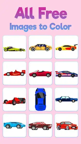 Racing Cars Pixel Art Coloring online game with UptoPlay