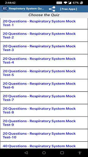Respiratory System Quiz Questions online game with UptoPlay