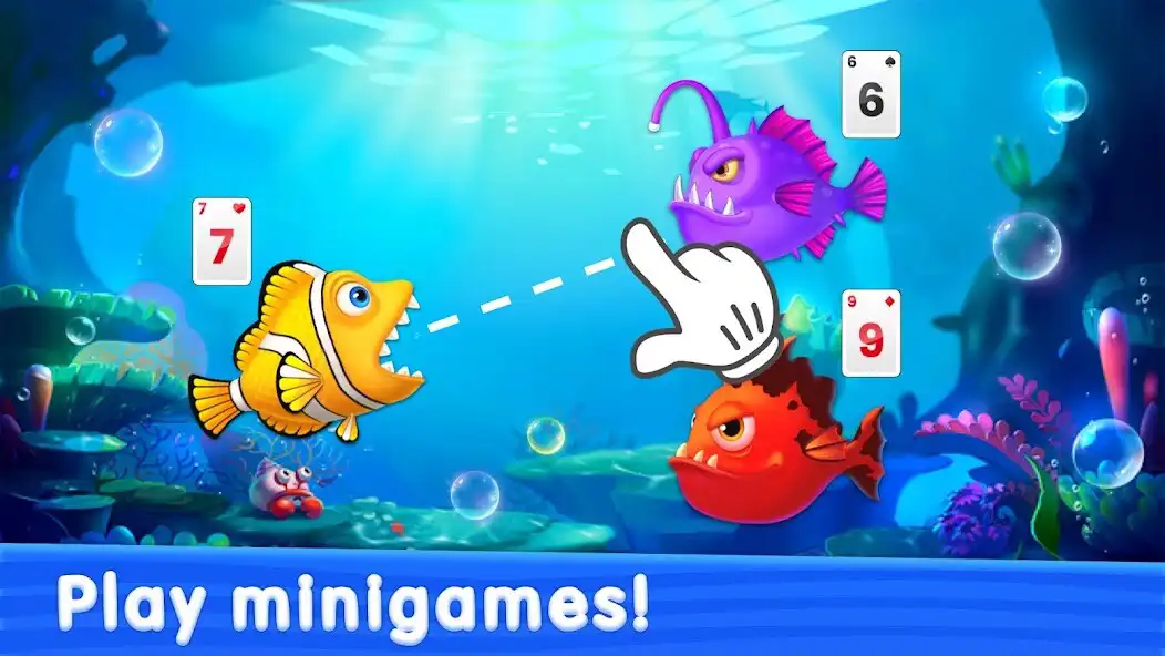 Solitaire TriPeaks: Aquarium online game with UptoPlay
