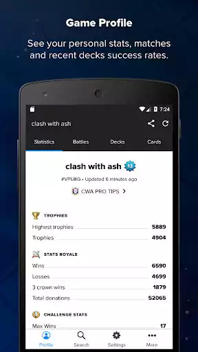 Stats Royale for Clash Royale online game with UptoPlay