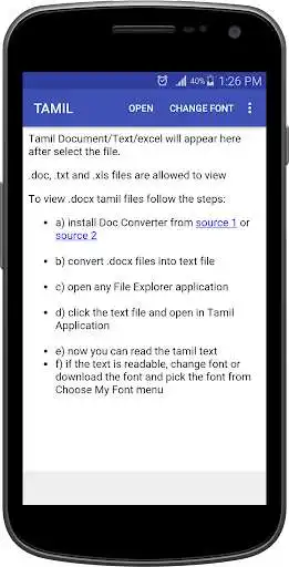 Tamil Text Viewer - View Tamil document in Android online game with ...