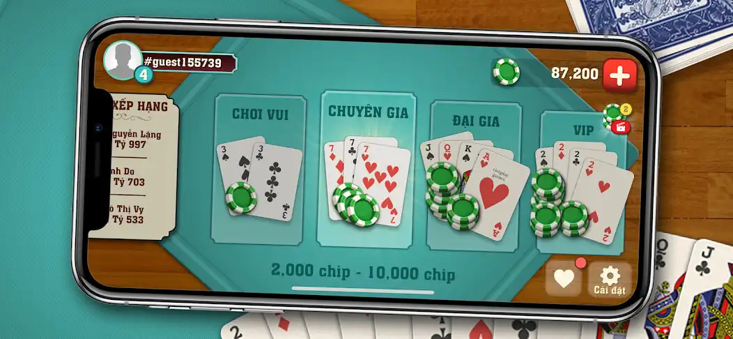 Thirteen Cards (Tien Len) online game with UptoPlay