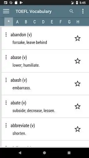 TOEFL vocabulary flashcards - words and practice online game with UptoPlay