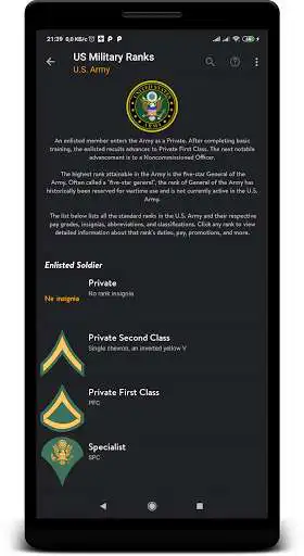 US military ranks online game with UptoPlay