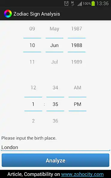 Zodiac Sign Analysis online game with UptoPlay